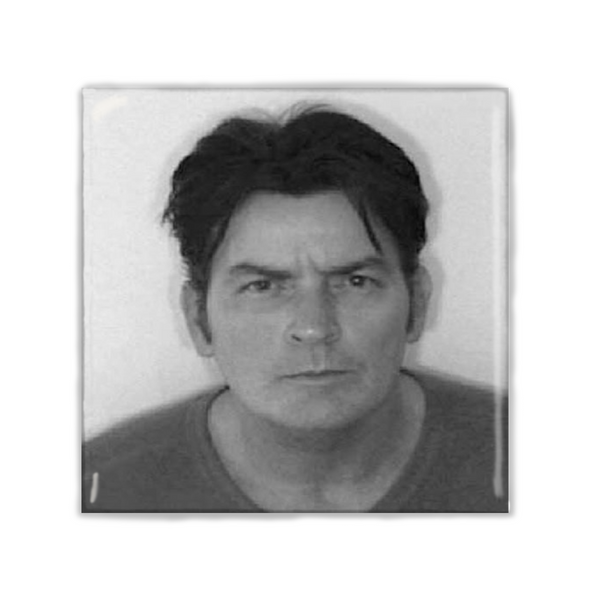 Charlie Sheen Mugshot Square Magnet – Madcap & Co
