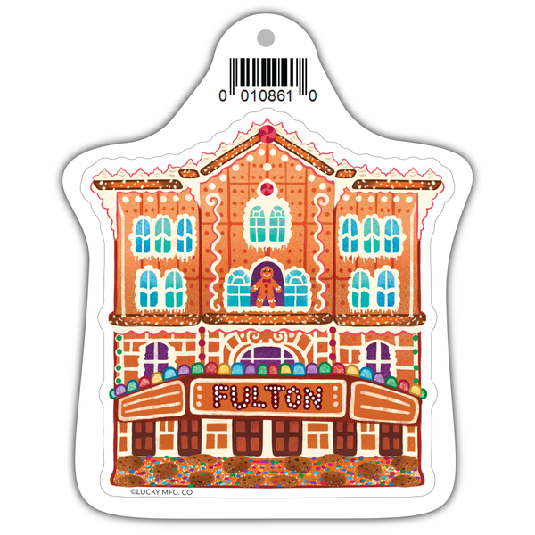 Lancaster, PA Fulton Theater Gingerbread Sticker – Madcap & Co