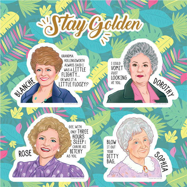 Golden Girls Heads with Quotes Vinyl Sticker Sheet – Madcap & Co