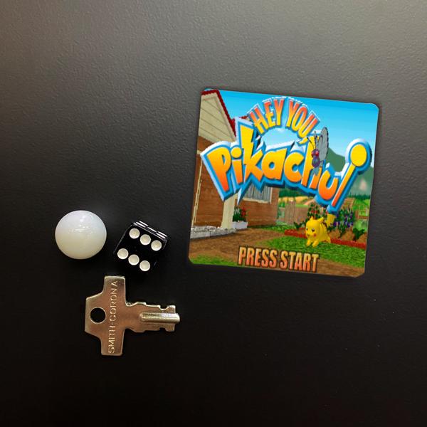 Hey You, Pikachu! Game Start Screen Square Magnet – Madcap & Co