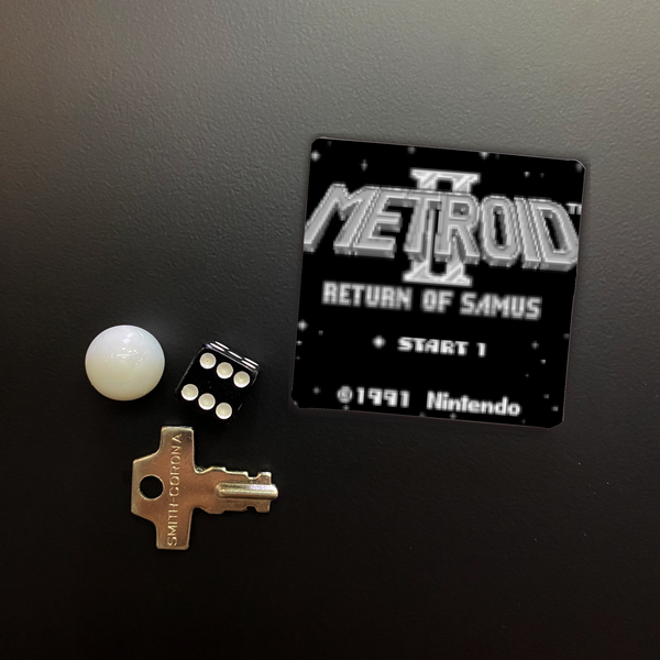 Metroid II Game Start Screen Square Magnet – Madcap & Co