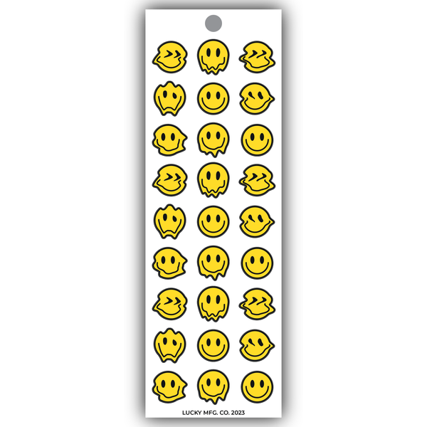 Melting Smiley Faces Vinyl Sticker Strip – Madcap & Co
