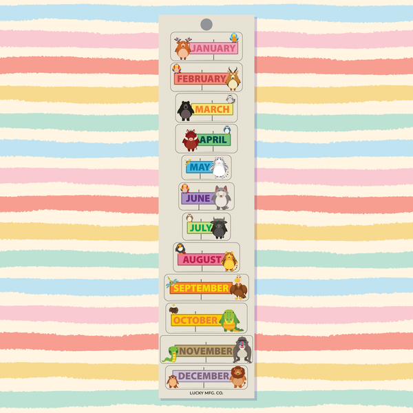 Months of the Year Animals Vinyl Sticker Strip – Madcap & Co