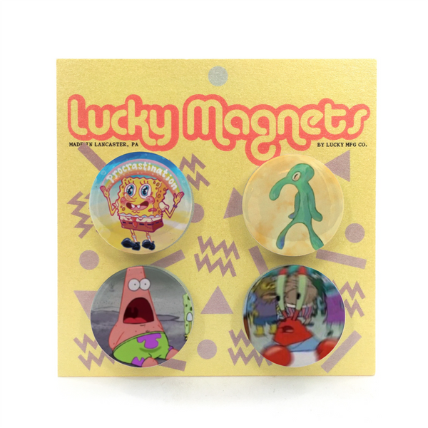 Spongebob Button Magnets || Set of 4 || Cartoons || 90s || meme ...