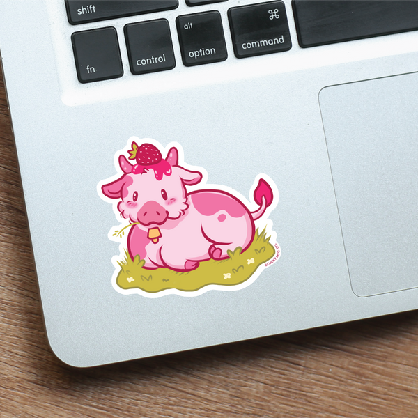 Strawberry Cow Vinyl Sticker – Madcap & Co