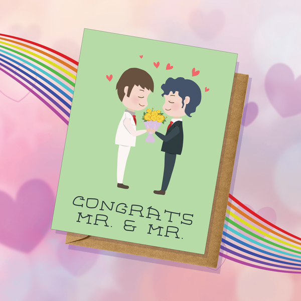 Pride Mr. and Mr. Gay Wedding Card || Made in USA – Madcap & Co