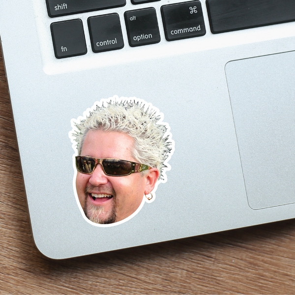 Guy Fieri Celebrity Head Vinyl Sticker - Food Network – Madcap & Co