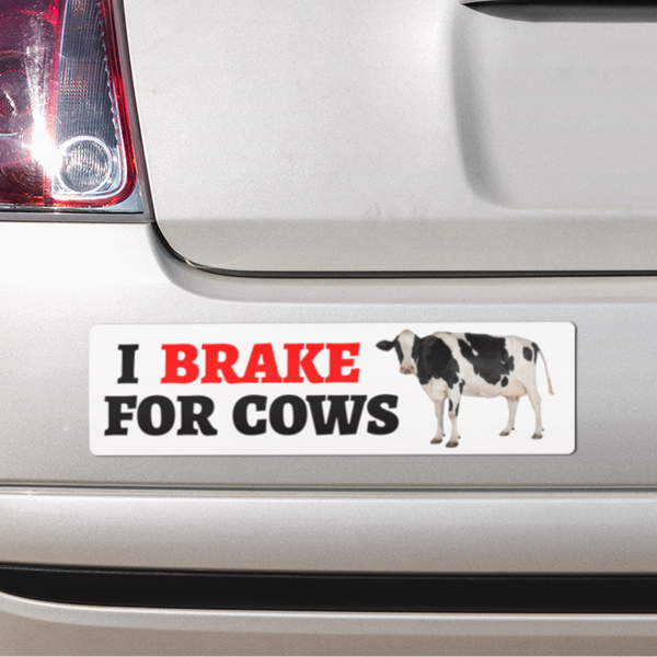 I Brake For Cows Vinyl Bumper Sticker – Madcap & Co