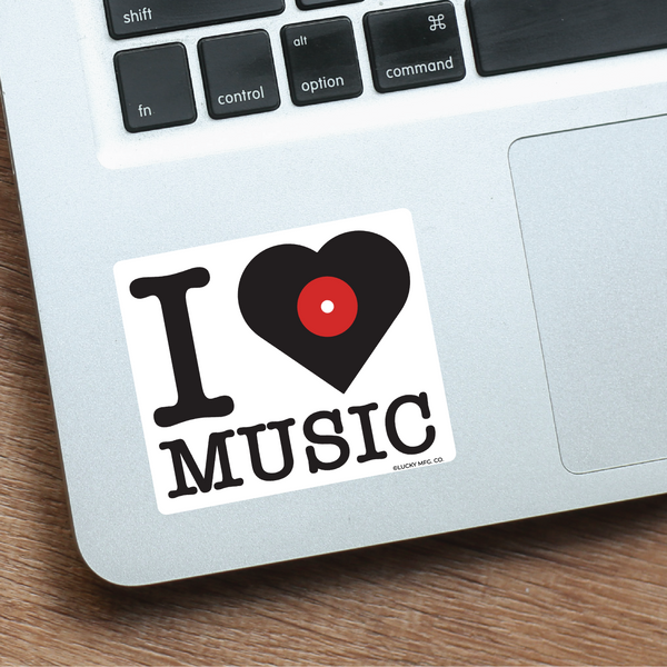 I Love Music Vinyl Sticker – Madcap & Co