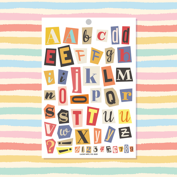 "Ransom" Letters 4x6 Vinyl Sticker Sheet – Madcap & Co