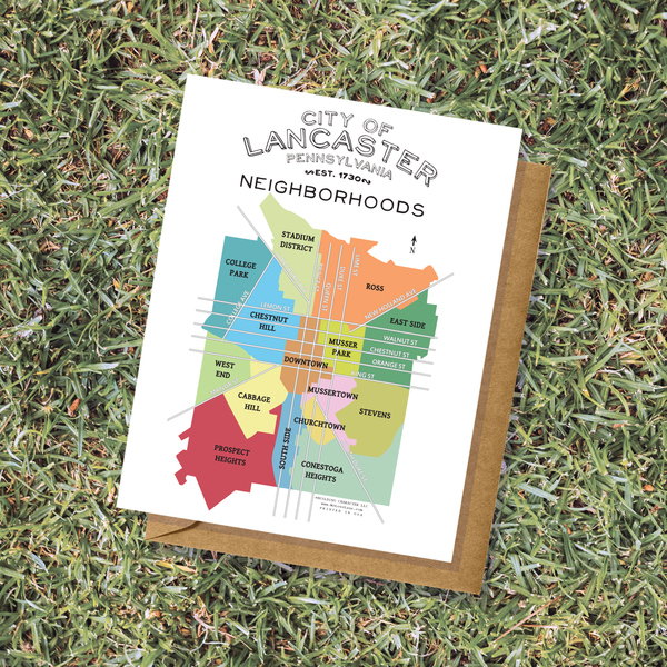 Lancaster PA Neighborhoods of Lancaster Greeting Card || Made in USA ...