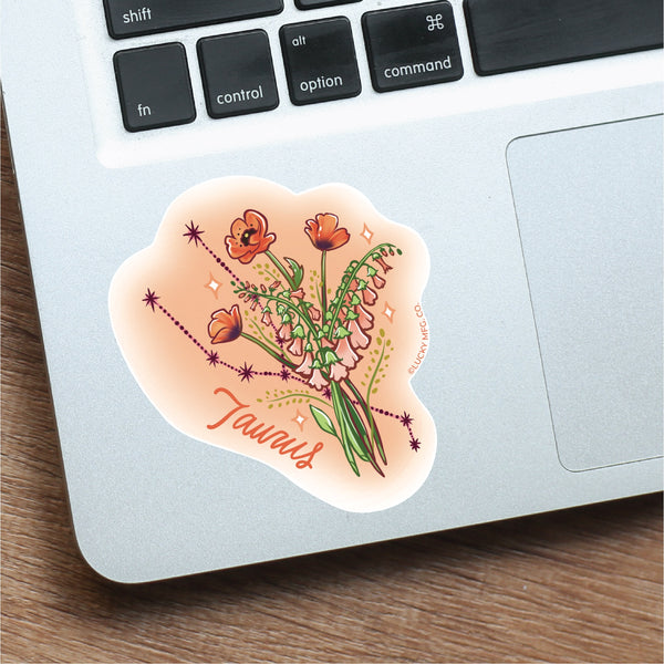 Taurus Zodiac Flower Vinyl Sticker – Madcap & Co