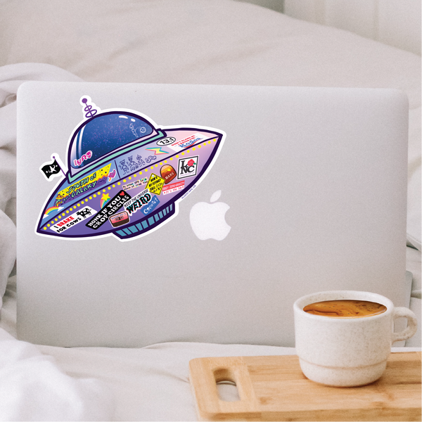 UFO with Bumper Stickers Jumbo Vinyl Sticker – Madcap & Co