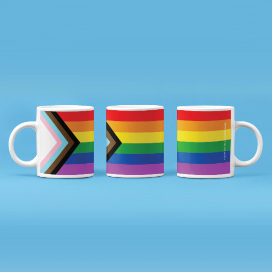 Progressive Pride Flag Mug Rainbow Coffee Tea LGBTQ+ Trans Pride Gay Q ...